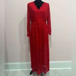 Dresses | Red Lace Dress | Poshmark